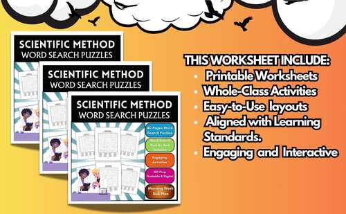 Scientific Method Word Search Activities Morning Work 4th,5th,6th,7th ...