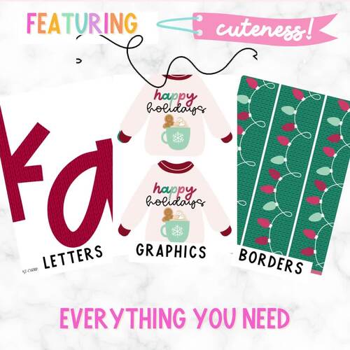 Merry Knitmas Christmas Sweater Door|December Bulletin Board Kit ...