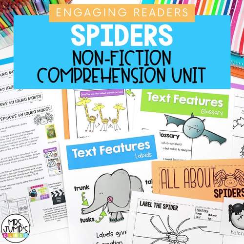 All About Spiders Craft & Nonfiction Reading Comprehension - Engaging ...