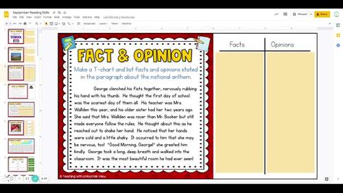 September Back to School Reading Skills and Enrichment Task Cards