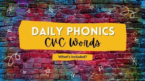CVC Daily Phonics | 20 Weeks | Smartboard Slides by Literacy Central ...