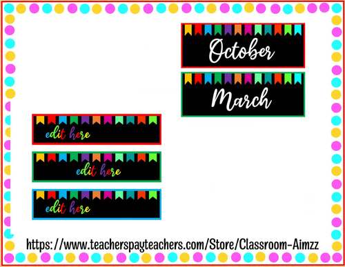 Printable Black and Bright Labels, Editable Black and Bright Classroom ...