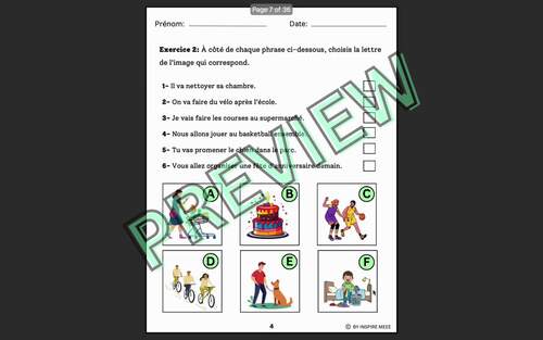 Le futur proche / French Near Future Worksheets / Core & Immersion / NO ...