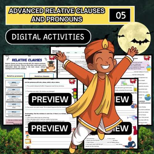 Advanced Relative Clauses and Pronouns Worksheets – Grade 6 and Up