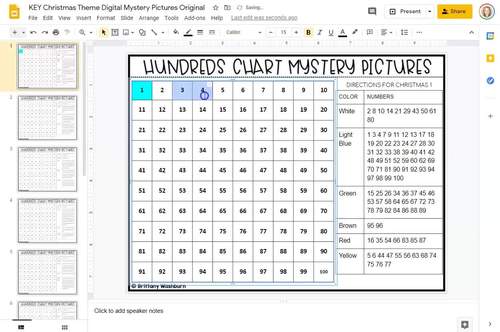 Christmas Pixel Art Mystery Pictures in Digital Hundreds Charts | TPT