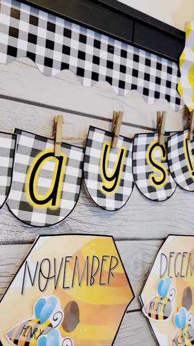Honey BEE Birthday Chart | Editable | Classroom Decor | Banner and Board