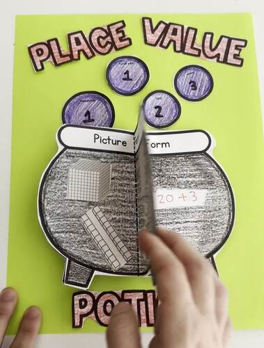Halloween Place Value Potion Craft (Math 2.2B) by Plan Print Teach