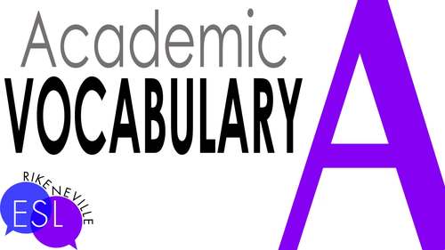 Academic Vocabulary 39 with Activities and Worksheets by Rike Neville