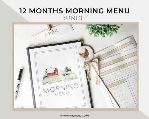 Complete 12 Month Morning Menu Bundle | Daily Review | Morning Work