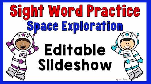 Editable Slideshow to Practice Sight Words, Math Facts, and More, Space