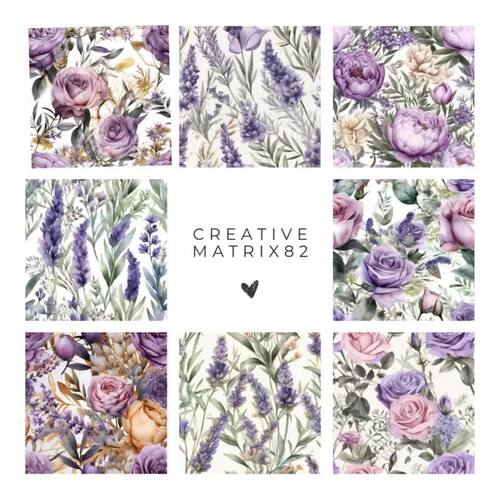 Watercolor Lilac Lavender Digital Paper JPG by Creative Matrix82