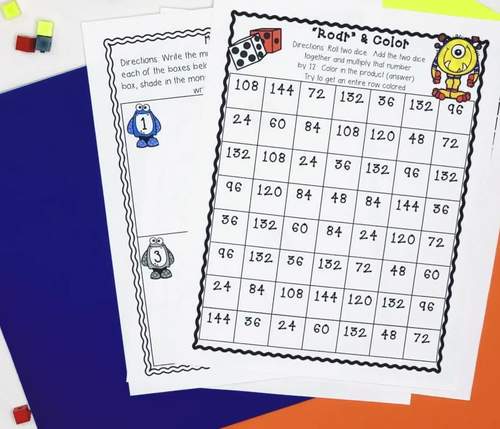 Multiplication Activities & Games | Multiplication Facts Practice 12 ...