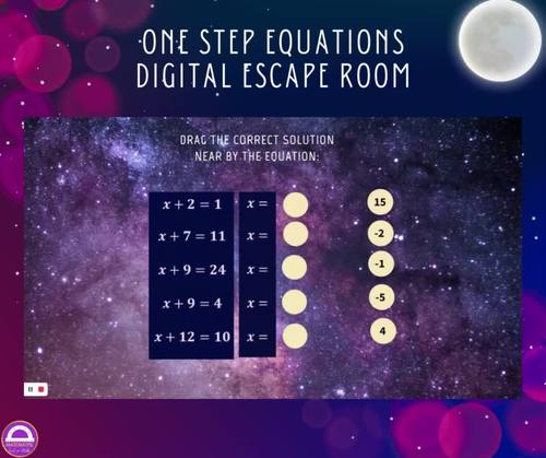 Math One Step Equations Activity | Digital Escape Room by Matemaths