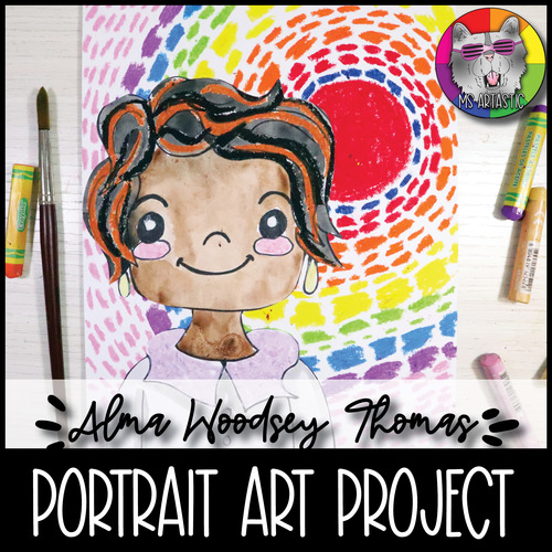 Alma Woodsey Thomas Art Lesson, Portrait Art Project for Elementary