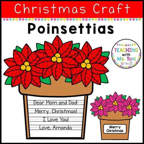 Christmas Craft - Poinsettia Craft - Writing Craft by Teaching with Ms Toni