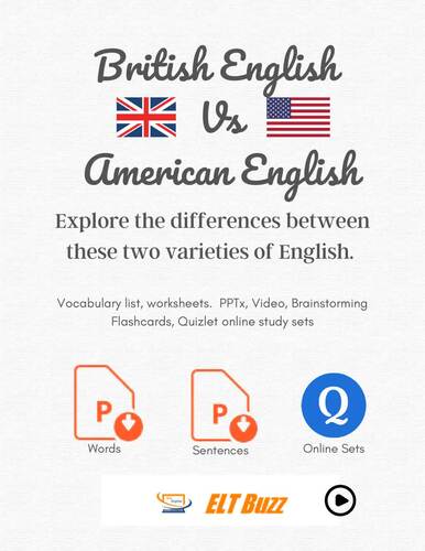 British English Vs American English. Vocabulary. PPTx. Video Flashcards ...