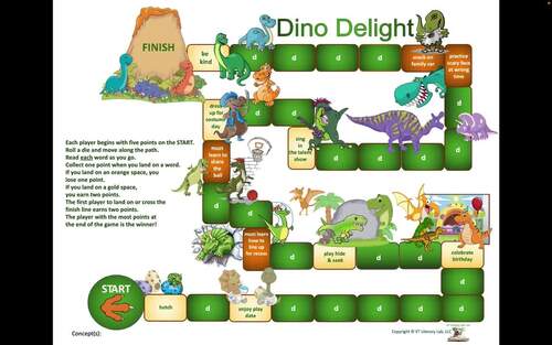 Editable Phonics Word Game Board Template | Literacy Game | Dinosaur Theme