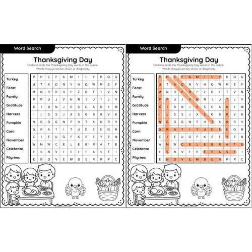 Thanksgiving Activities Pack | Reading, Word Search & Writing (Grades 3–5)