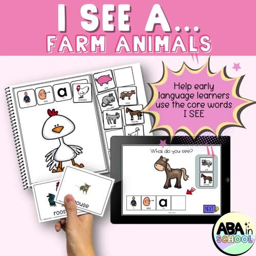 AAC Core Vocabulary Activities See FARM ANIMALS Adaptive books special ...