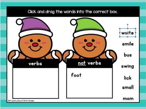 Gingerbread Verbs for Google Slides™ by A Sunny Day in First Grade