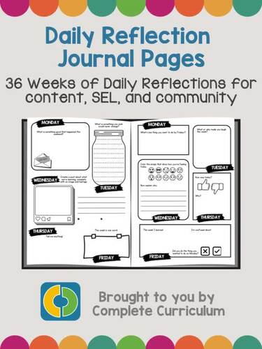 Daily Reflection Journal Pages--Full Year! by CompleteCurriculum