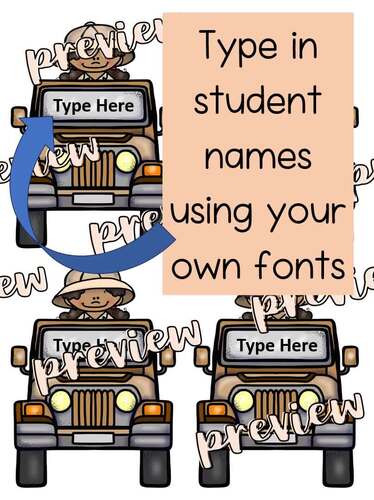 Editable Jungle Safari Door Decor Bulletin Board Set by Anh Huynh