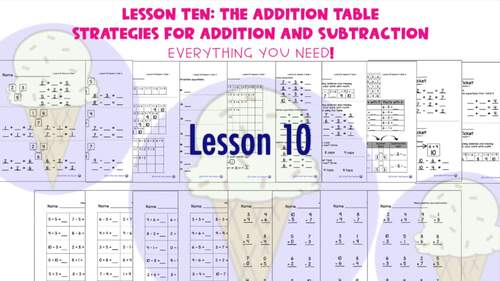 Lesson 10 First Grade: The Addition Table by The Mint Chip Teacher