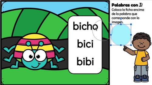 Google Slides y Seesaw- Palabras de dos sílabas con Ii- 20 tarjetas