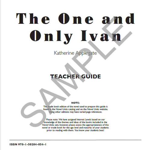The One and Only Ivan Novel Units® Teacher Guide Novel Study | TPT
