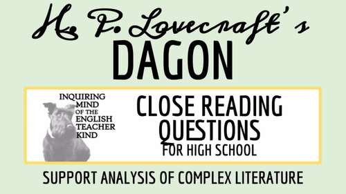 "Dagon" by H.P. Lovecraft Close Reading Analysis Worksheet (Printable)