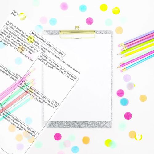 Measurement Color by Number Activity Word Problems Metric & Customary ...