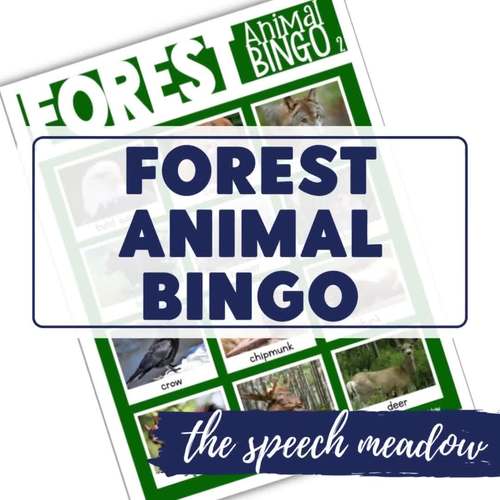 Forest Animal Bingo Games to Develop Language by The Speech Meadow