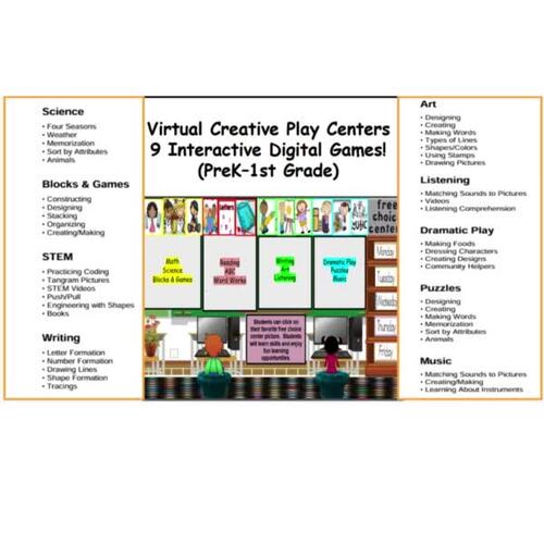 Virtual Learning Bundle: ELA & Math Digital Virtual Game Links | Prek-3rd