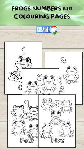 Frog Numbers 1-10 Coloring Pages, Counting Math Number Recognition ...