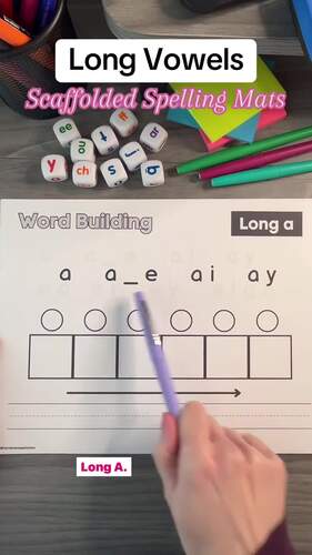 Advanced Vowels Word Building Mats with Word Lists by Farmer Loves Phonics