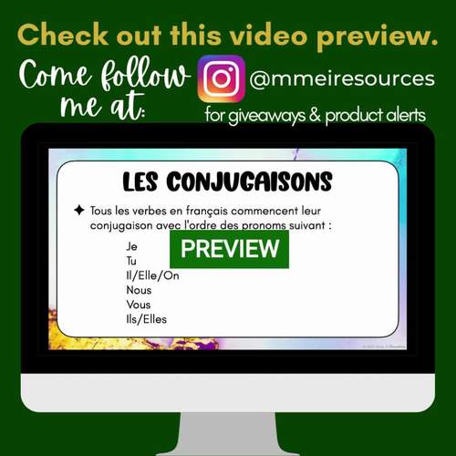 French Regular RE Verbs | Present Tense | Lesson and Activities | TPT