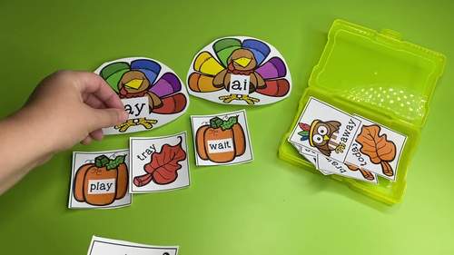 Thanksgiving, ay and ai word sort by Anna Kelly's Creations | TPT