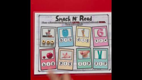 Short I CVC Snack-n-Read Mat | Phonics Word Work | Real Photo CVC Pre K ...