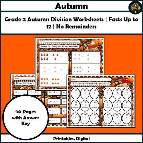 Grade 2 Autumn Division Visual Interactive Facts Up to 12 No Remainders