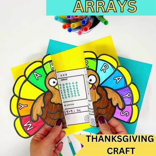 Thanksgiving Multiplication Arrays Math Craft | November Bulletin Board ...