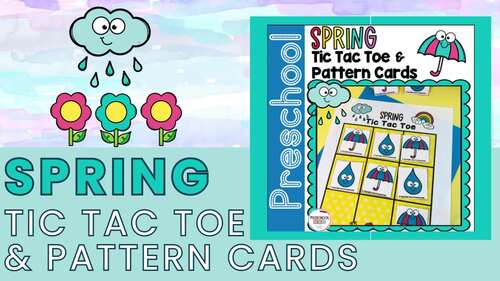 Preschool Math Activities for Spring - Tic Tac Toe and Pattern Cards