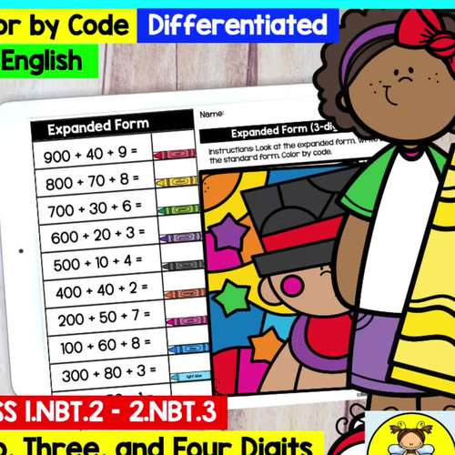 New Year Place Value Math Color By Number Digital and Print | TPT