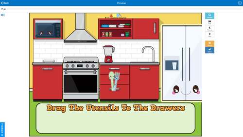 BOOM CARDS - Autism & SPED Kitchen Organization Drag & Drop Game - DIGITAL