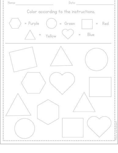 Shape Recognition Worksheets | Find and Identify Shapes for Kindergarten.