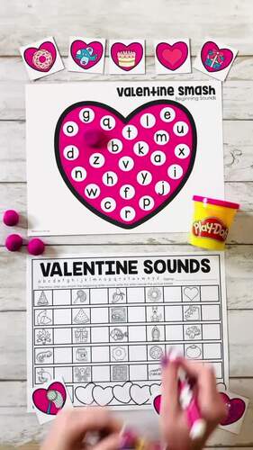 Valentine Smash - Valentine's Beginning Sounds - Valentine's Day Centers