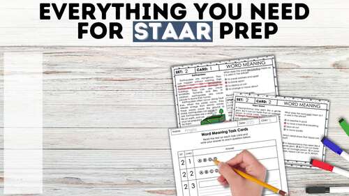 STAAR Determining Meaning of Unknown Words Task Cards Word Meaning ...