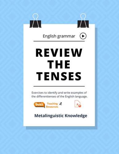 Name the Verb Tense - Grammar Worksheets. ESL. EFL. Verbs. ELA. PPTx