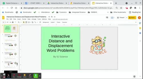 Distance and Displacement Word Problems Google Slides and Jamboard Bundle