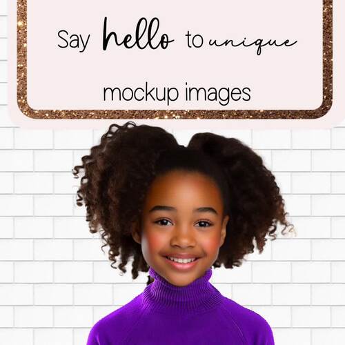 Middle Schooler Portrait mockup back to school MOVEABLE Mock-up png