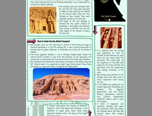 Abu Simbel Temples World Heritage Research Poster Set (A1 & A3) | TPT